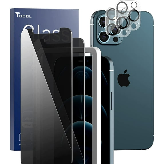 4 Pack Compatible with iPhone 12 Pro Max 6.7 Inch, 2 Pack Privacy ...