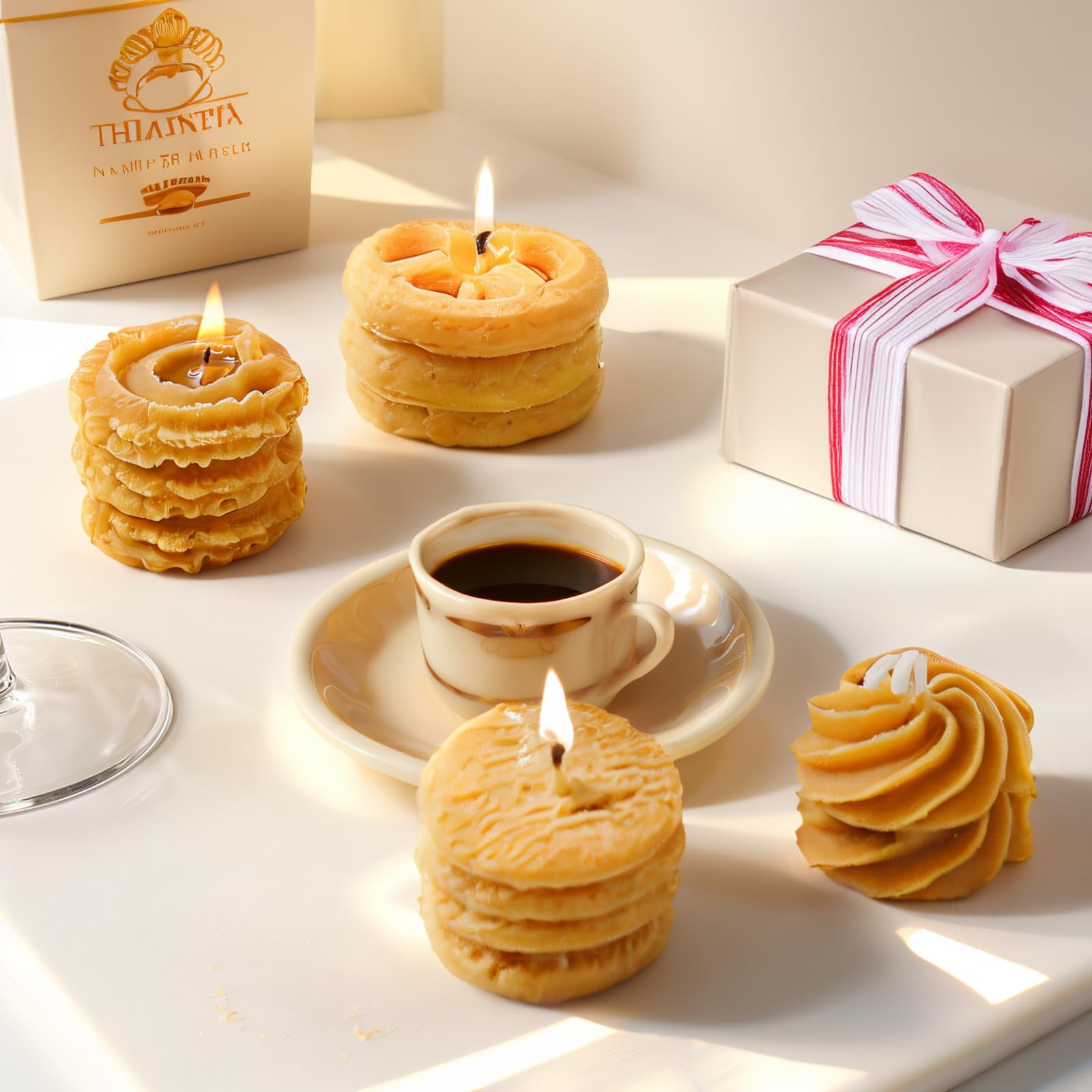 4 Pack Cookie Shaped Soy Wax Handmade Scented Candles Set, Biscuit ...