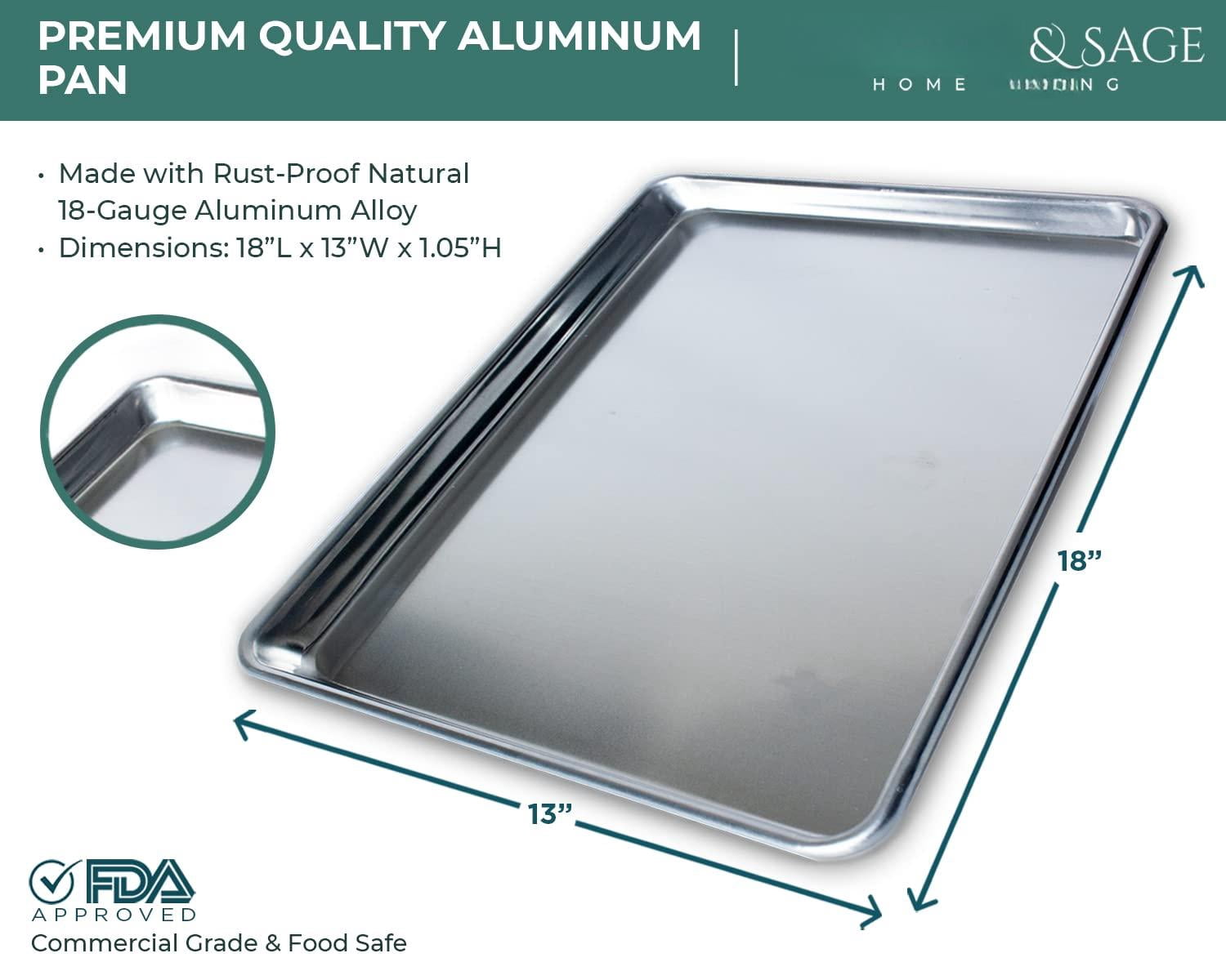 4 Pack Cookie Sheet Aluminum Half Baking Pan, Commercial Quality Heavy ...