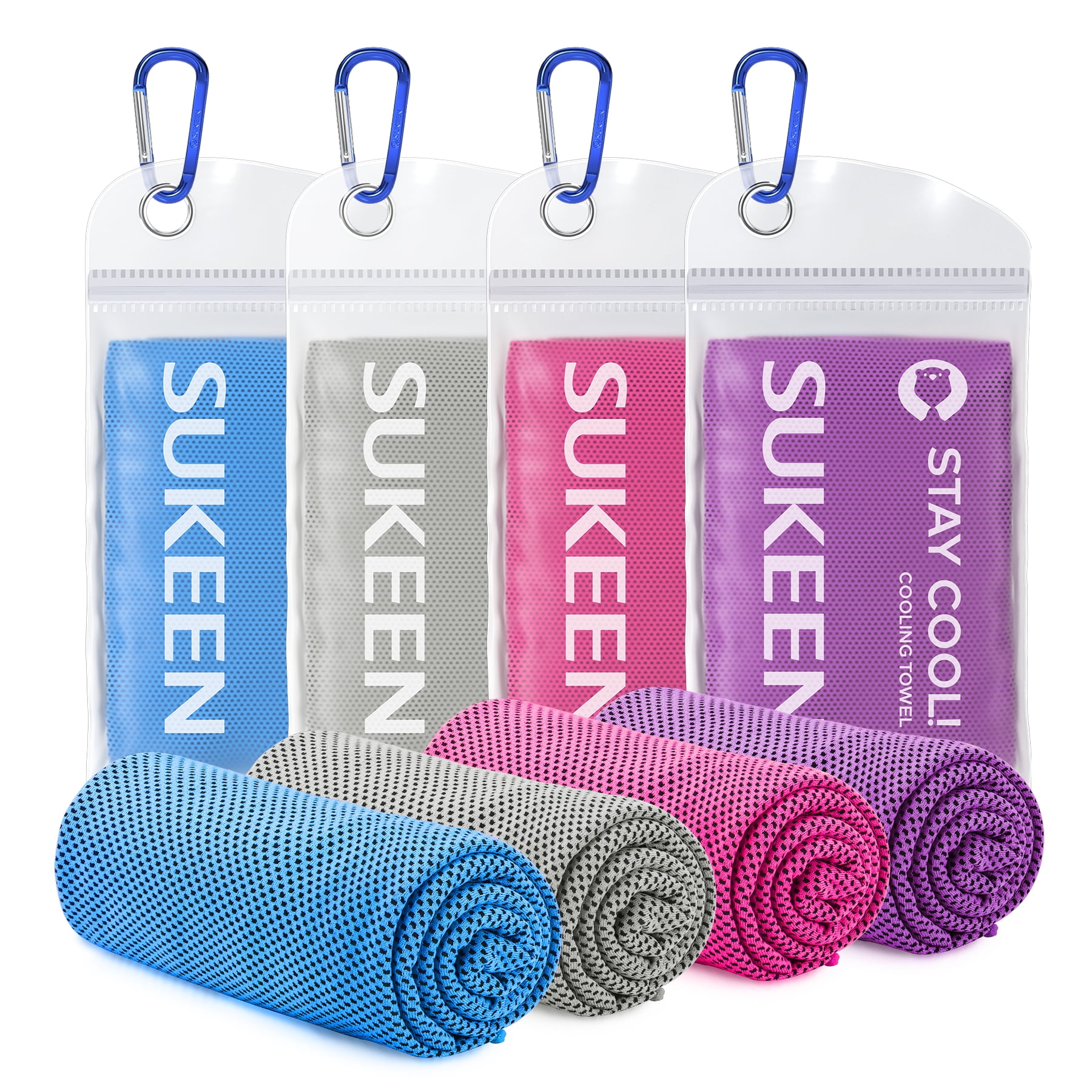 4 Pack Cooling Towel for Neck and Face Hot Weather Breathable Stay Cool ...