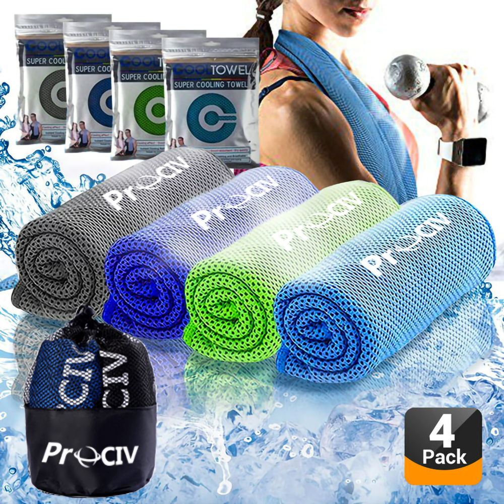 ChillsU Cooling Towel - Cool Gym Workout Sports Neck or Head Towel ...