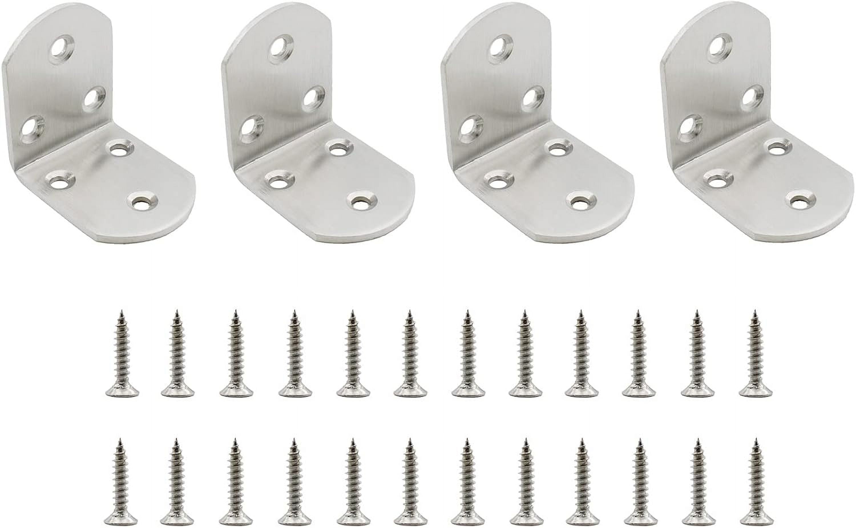 4 Pack Corner Brace, Heavy Duty Stainless Steel Corner Bracket, 90 ...