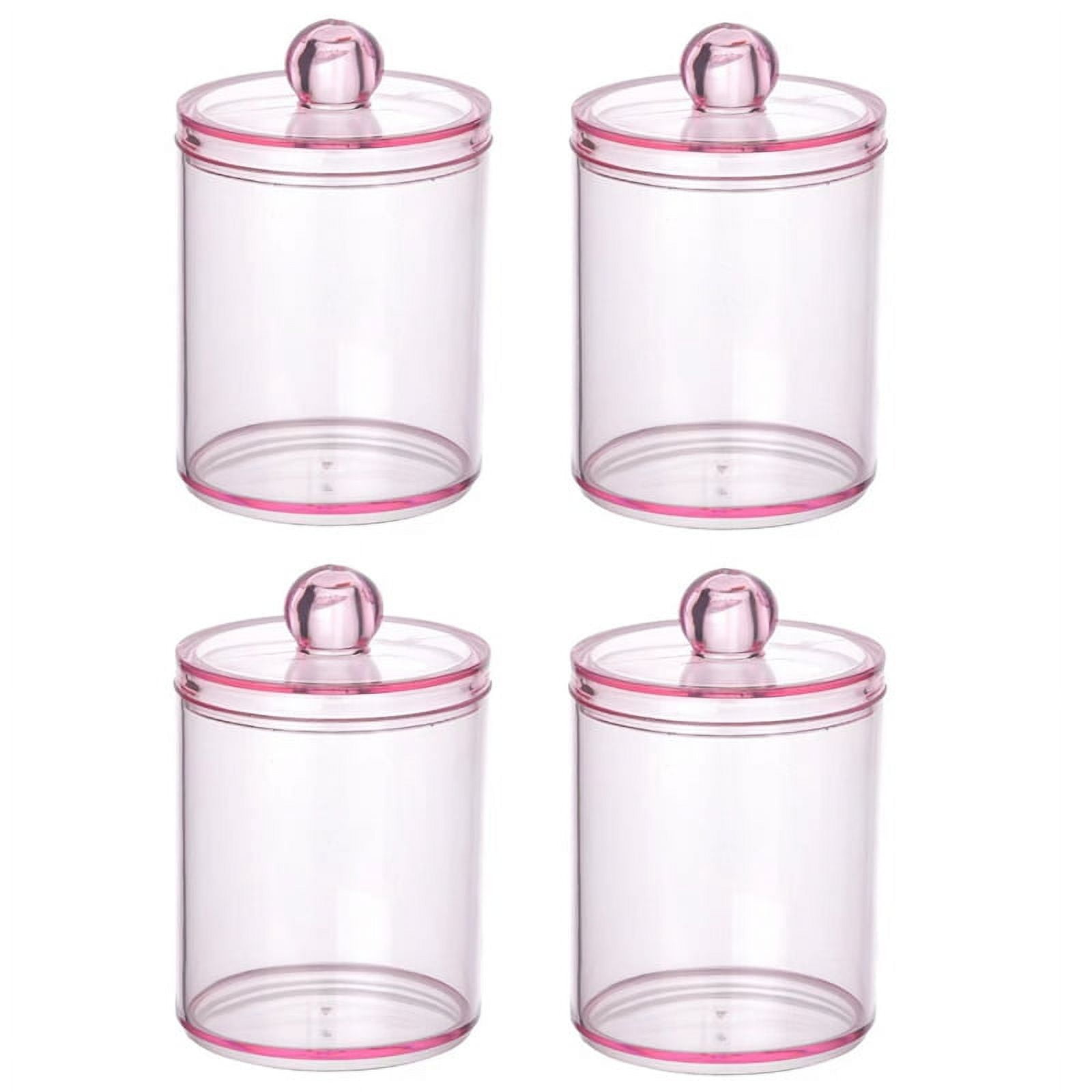 4 Pack Cotton Ball Holder Dispensers Jars Bathroom Jars with Lids Set ...