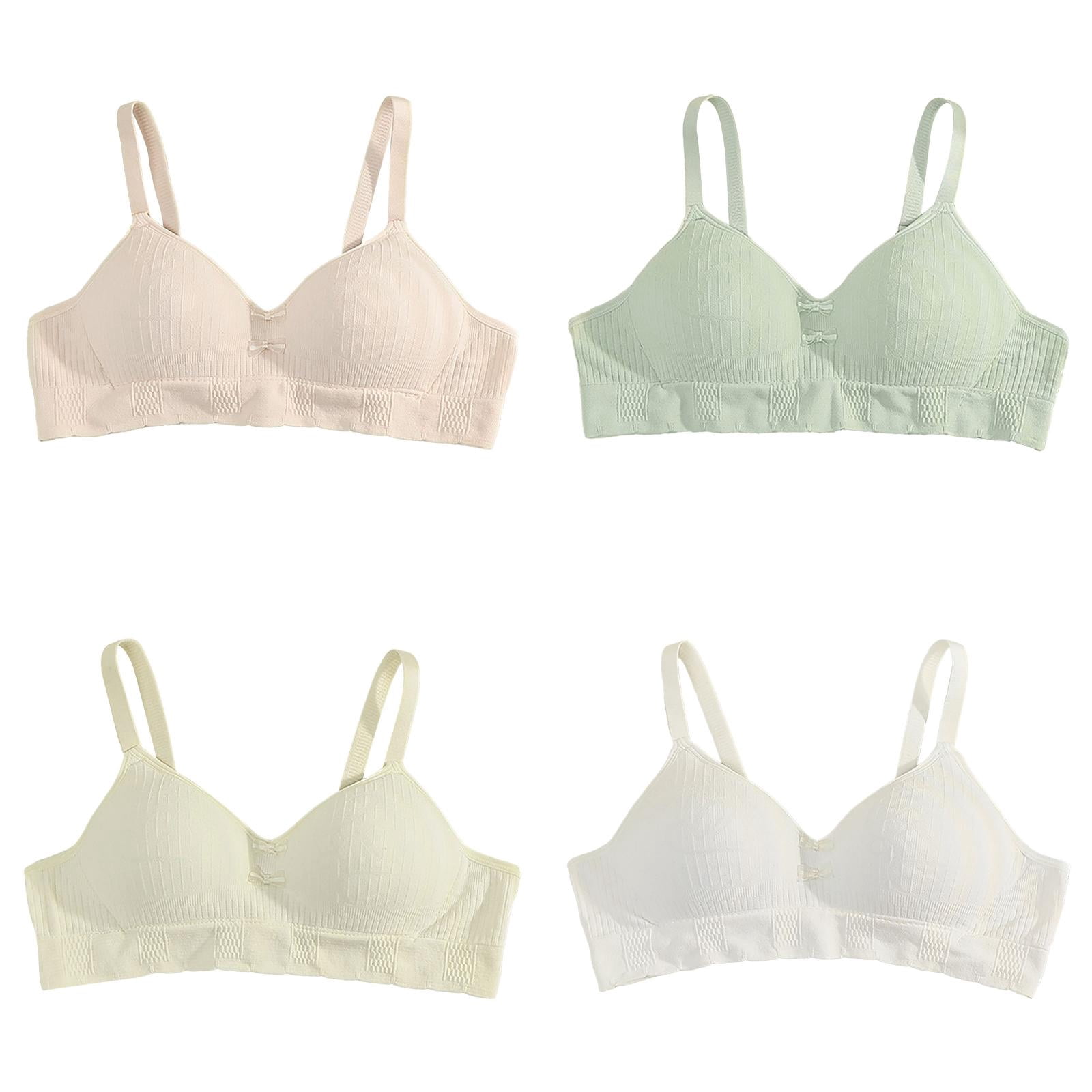4 Pack Cotton Girls Training Bras - Racerback Crop Cami Training Bras ...