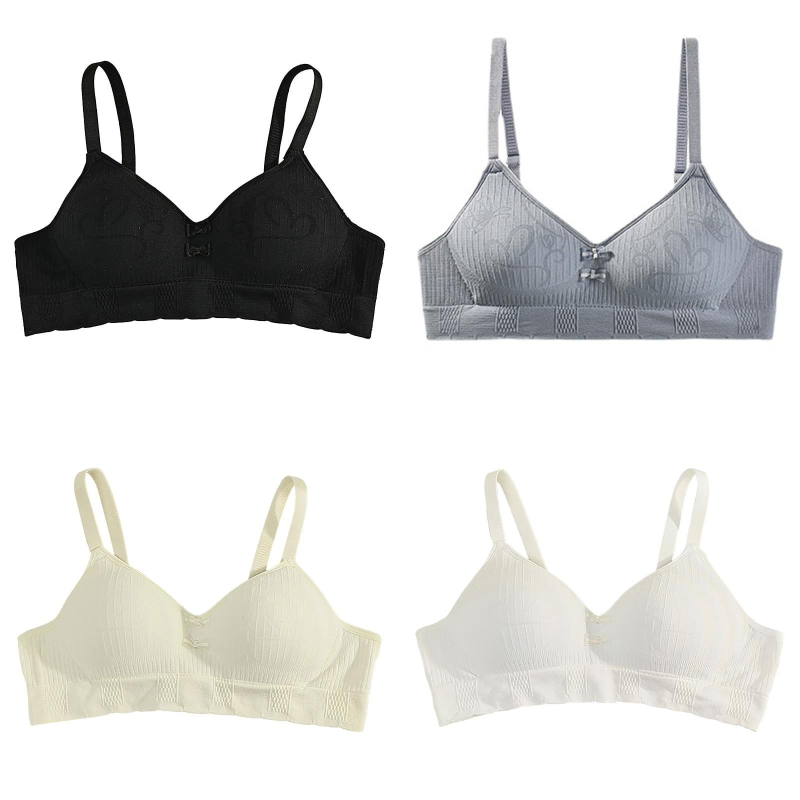 4 Pack Cotton Girls Training Bras - Racerback Crop Cami Training Bras ...