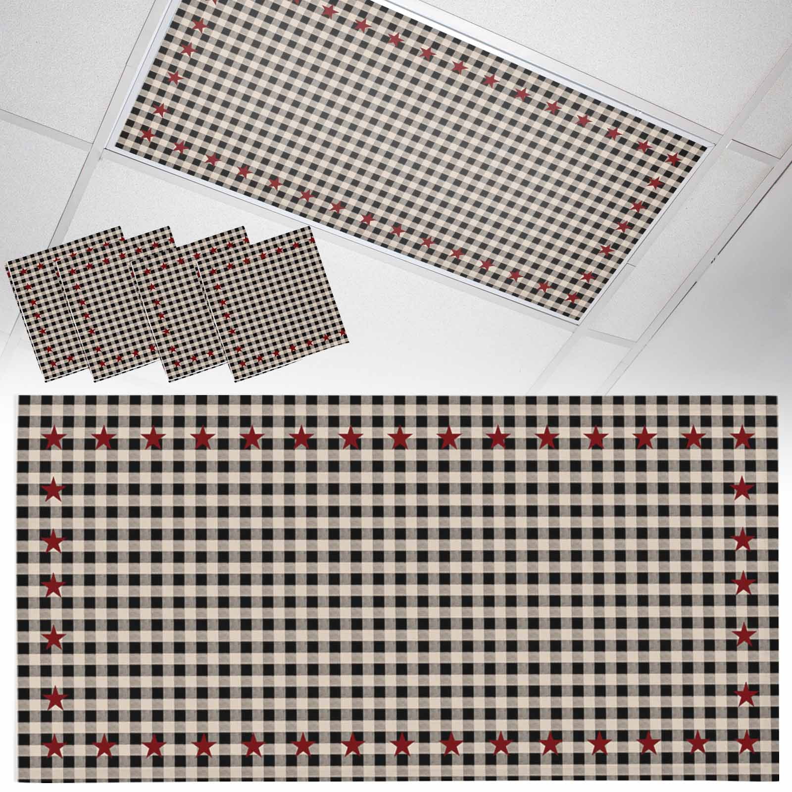 4 Pack Country Star Fluorescent Light Covers for Ceiling Lights Berry ...