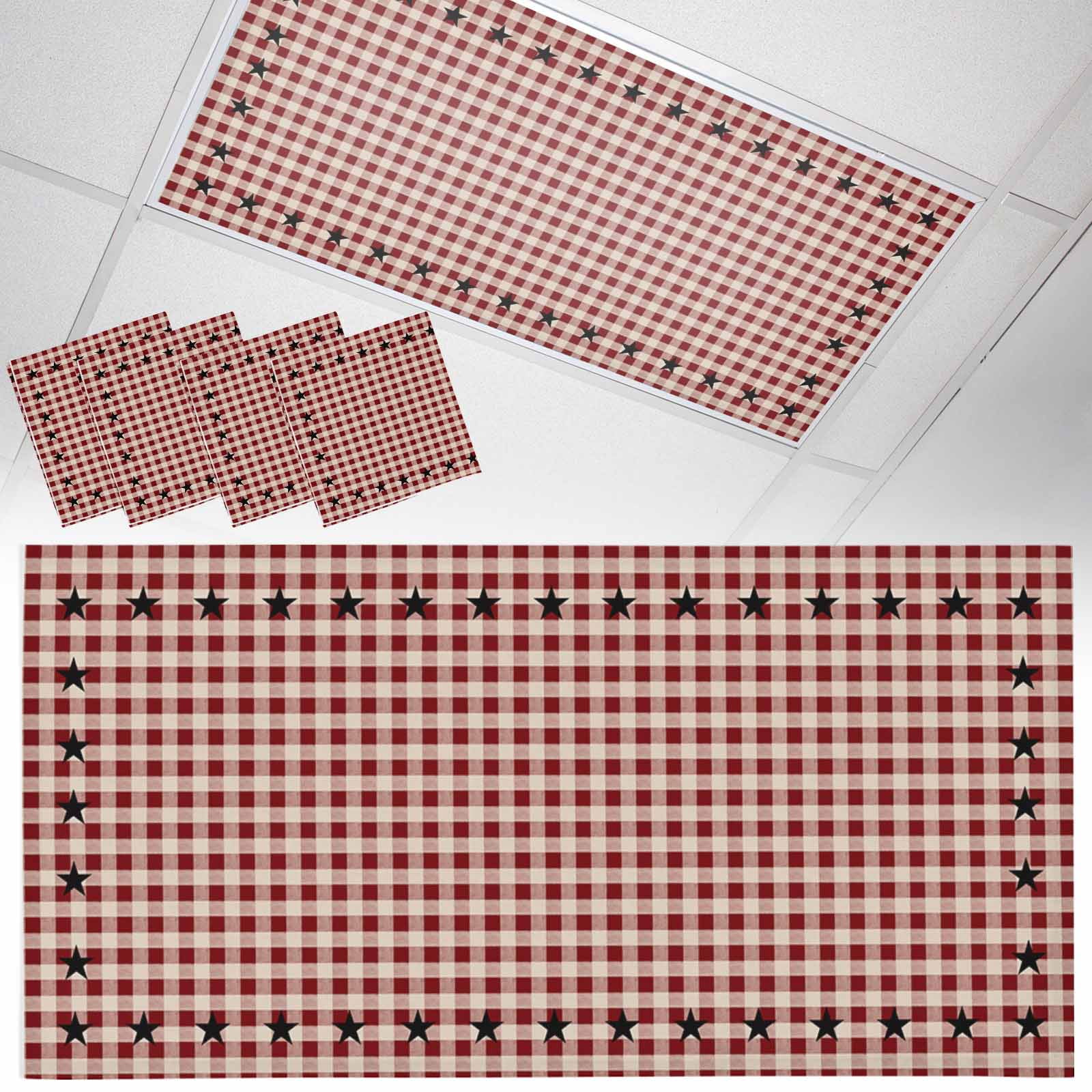 4 Pack Country Star Fluorescent Light Covers for Ceiling Lights Berry ...