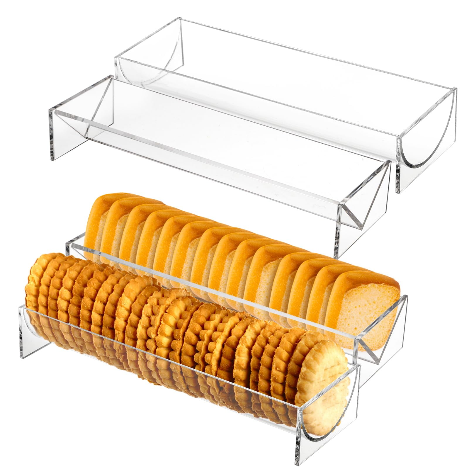4 Pack Cracker Tray for Serving, Acrylic Biscuit Stand Cracker Server ...