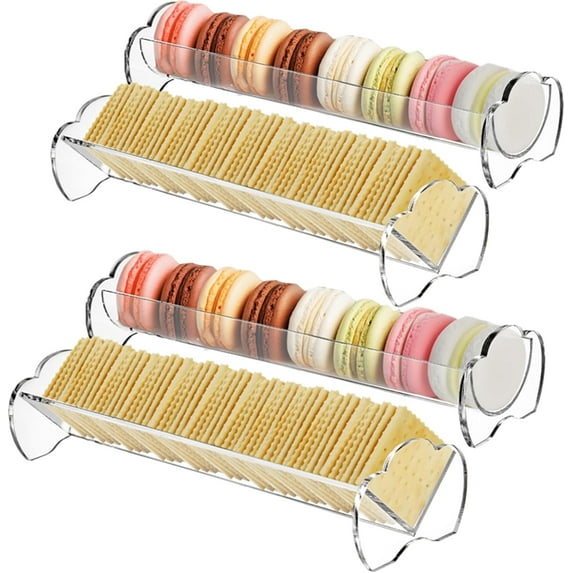 4 Pack Cracker Tray for Serving Clear, Acrylic Macaron Display Tray ...