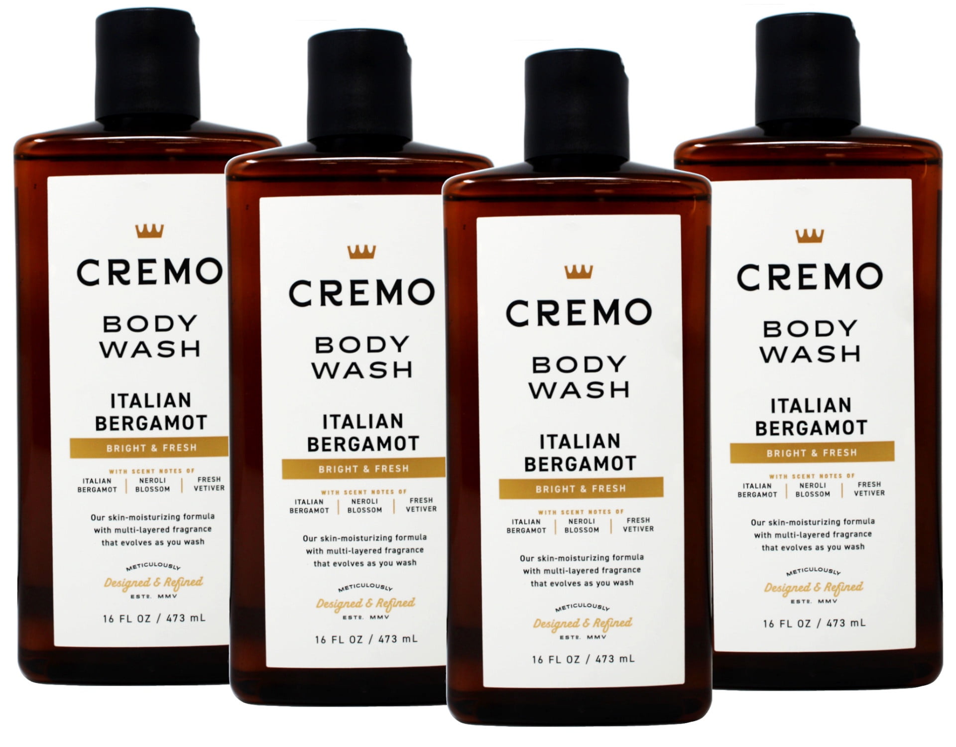 4 Pack - Cremo Italian Bergamot Body Wash for Men, Notes of Italian ...