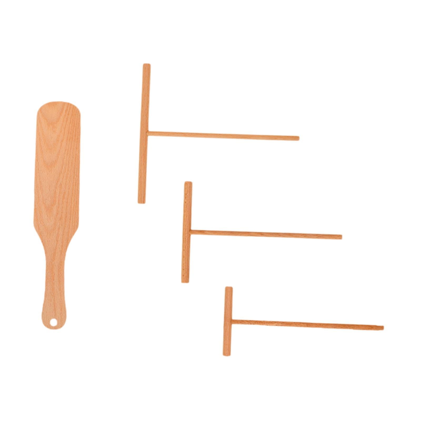 4 Pack Crepe Pan Maker Spreader Pancake Tool Utensil Wooden ...