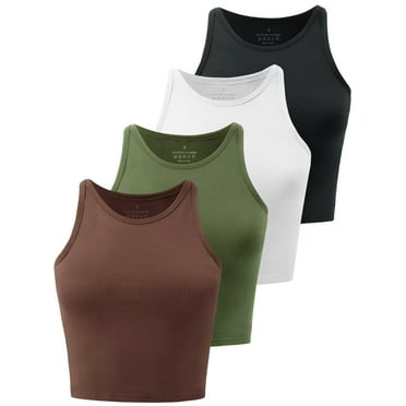 5-Pack: Women's Dry Fit Crop Summer Tank Top - Gym Yoga Workout Sports ...