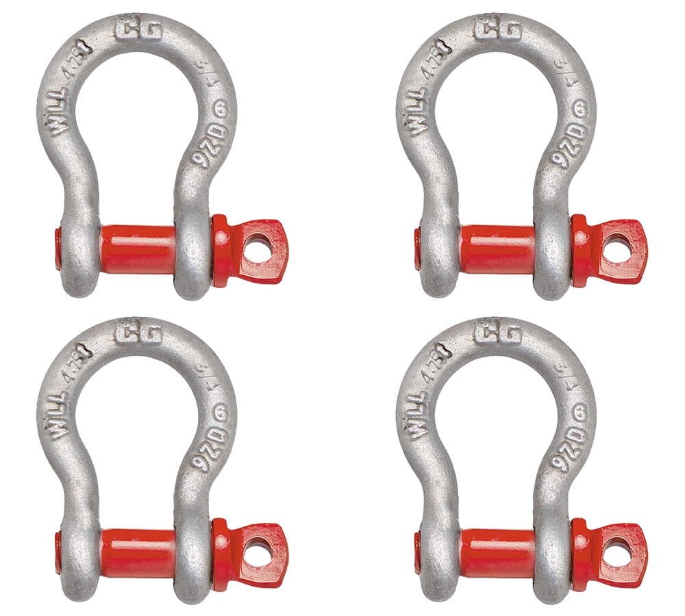 4 Pack Crosby G-209, 3/4"Anchor Shackle Forged Carbon Steel w/Alloy ...