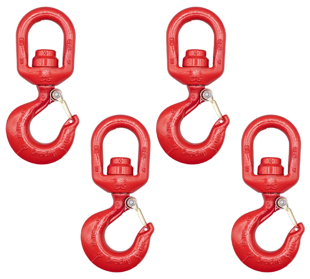 4 Pack Crosby L-3322B Swivel Hook with Bearing & Latch - 4,400 LBS ...