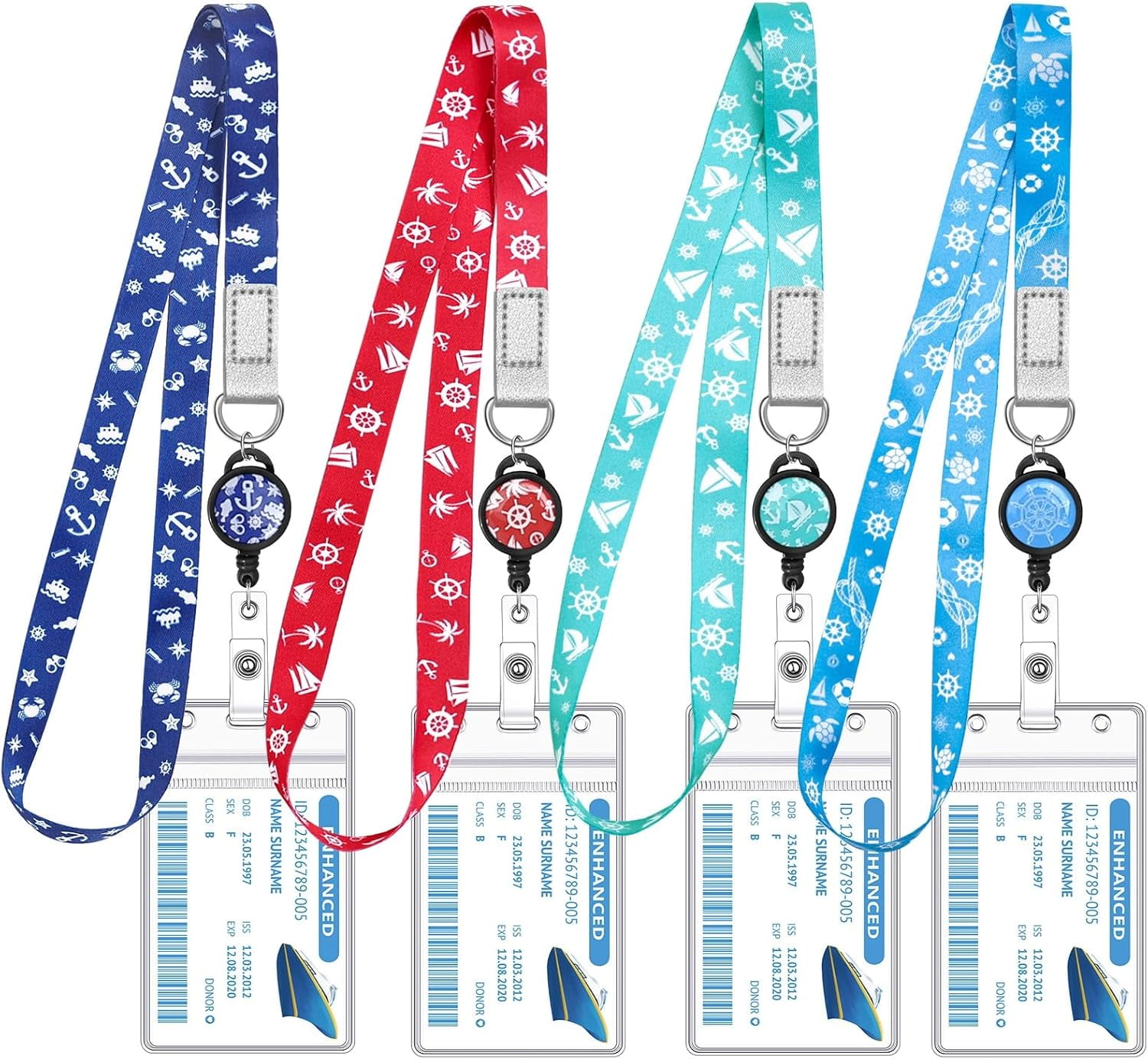 4 Pack Cruise Lanyard for Ship Cards Lanyards with Retractable Badge ...