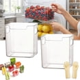 4 Pack Crystal Clear Freezer Storage Bins Stackable Plastic with ...