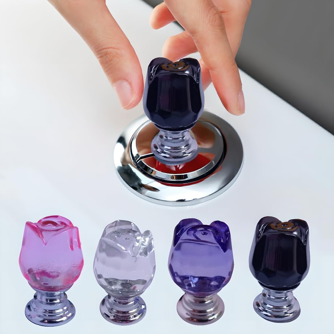 Crystal Rose Toilet Button Assistants Decorative Pressing Tools 4-Pack ...