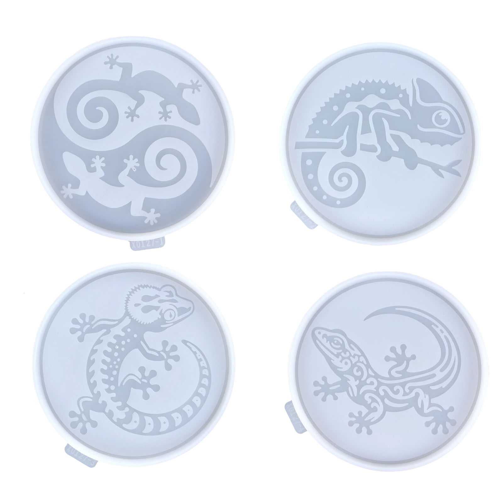 4 Pack Cup Pad Moulds Epoxy Mold Silicone Mold Craft Molds Lizards ...
