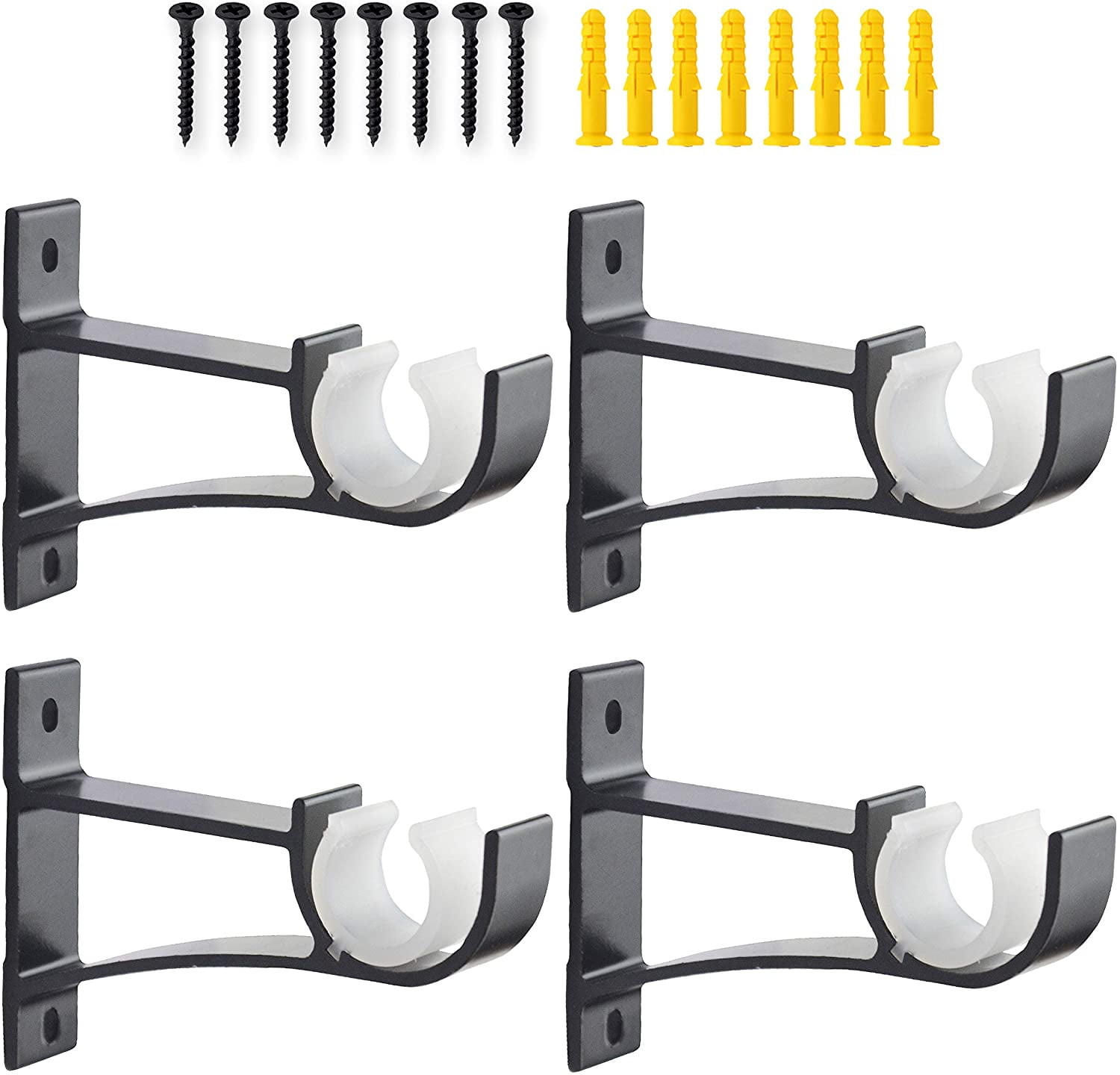 4 Pack Curtain Rod Ceiling Mount Bracket, Heavy Duty Curtain Rod Holder ...