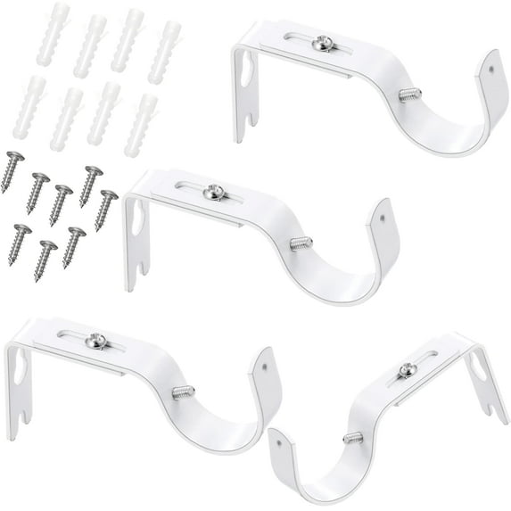 4 Pack Curtain Rod Holders Brackets, Adjustable Length 3.9 Inch ...