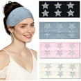 4 Pack Cute Bow Wide Stretchy Headbands for Women, Sparkling Zircon Bow ...