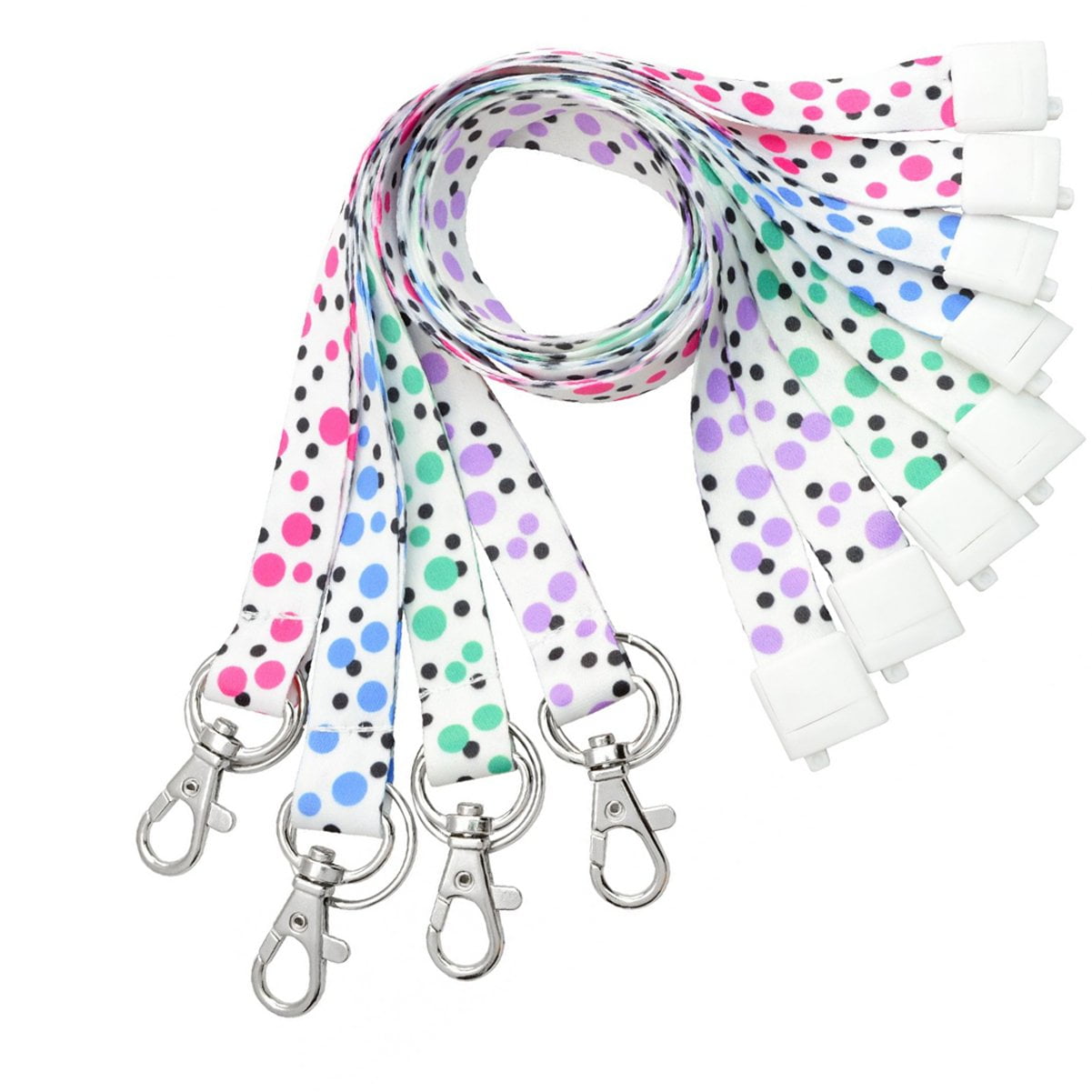 4 Pack - Cute Polka Dots Fashion Lanyard for ID Badges & Keys ...