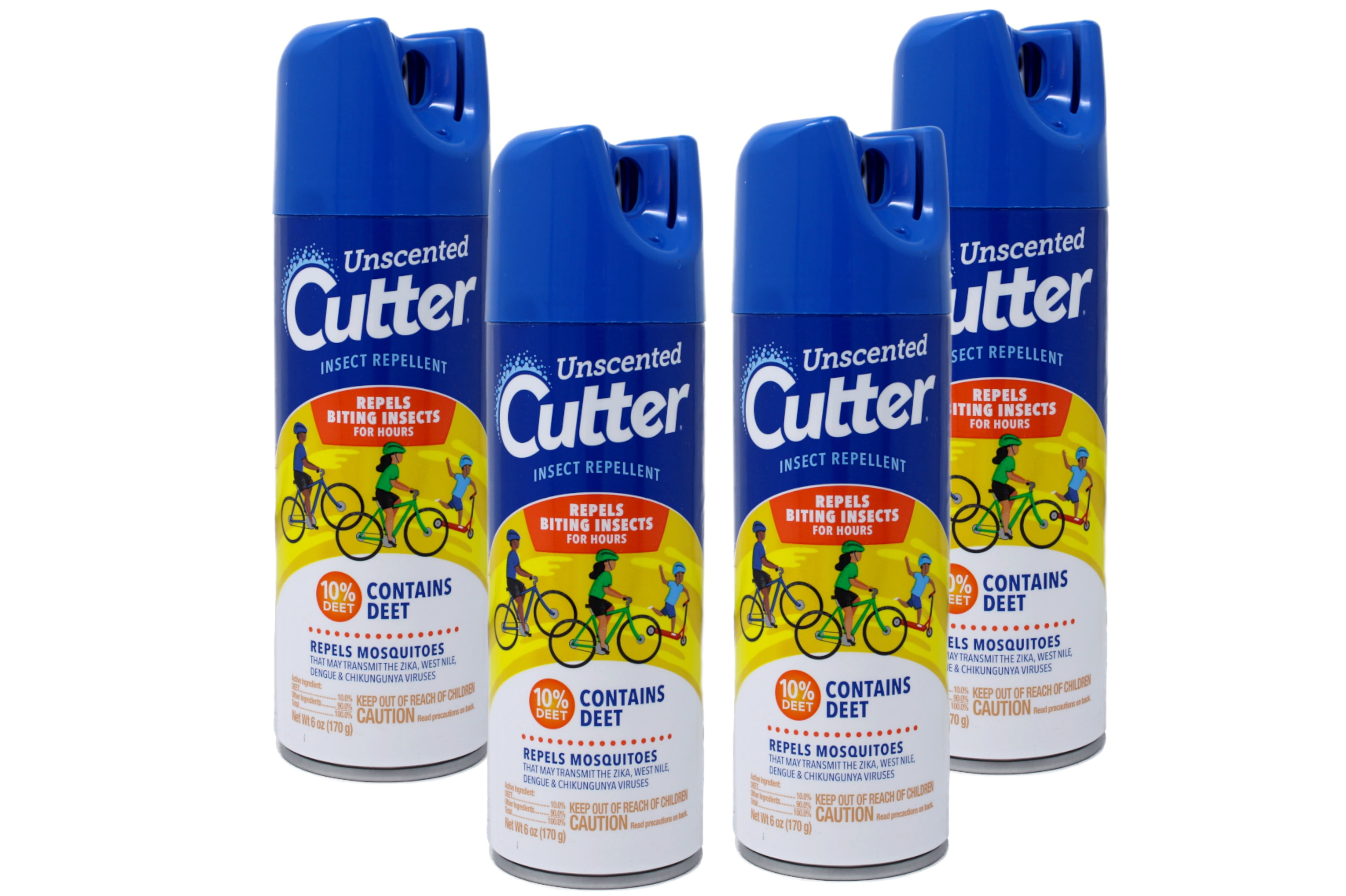 4 Pack - Cutter Insect Repellent, Unscented 6 oz - Walmart.com