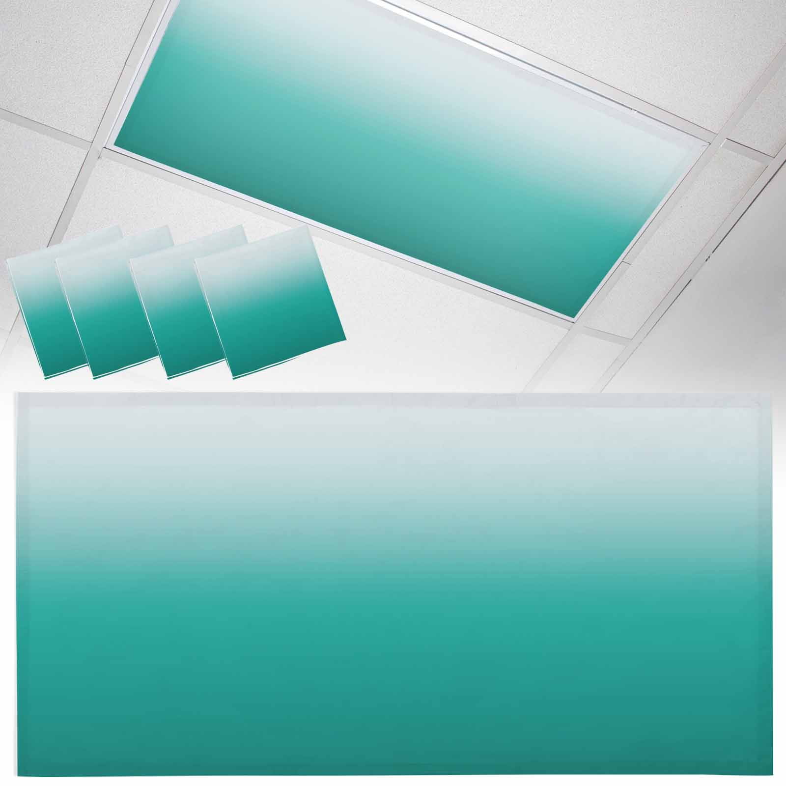 4 Pack Cyan Turquoise Fluorescent Light Covers for Ceiling Lights ...