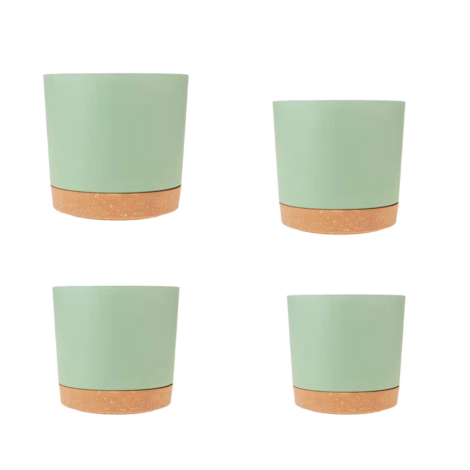 4 Pack Cylindrical Flower Pots, Modern Planters with Drainage Holes and ...