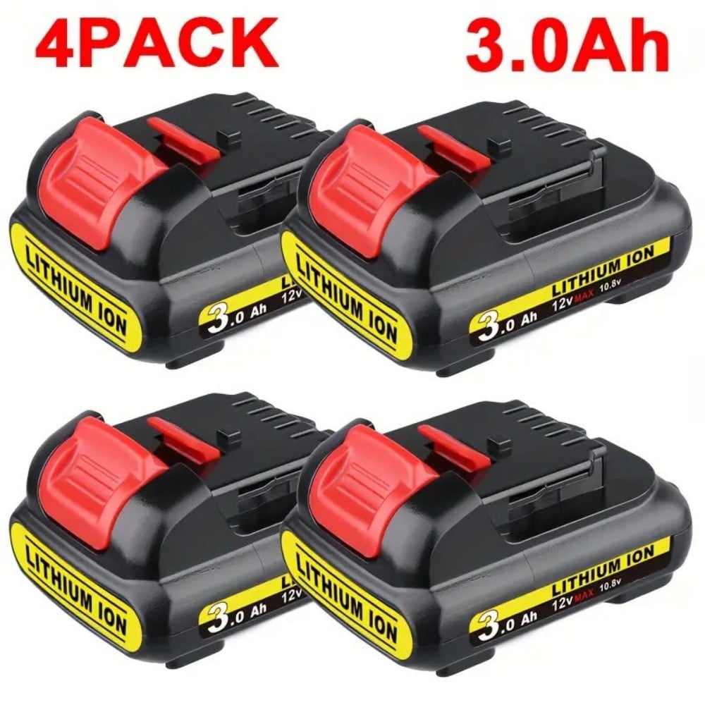 4 Pack DCB120 12V 3.0Ah Replacement Battery for Dewalt 12V Battery ...