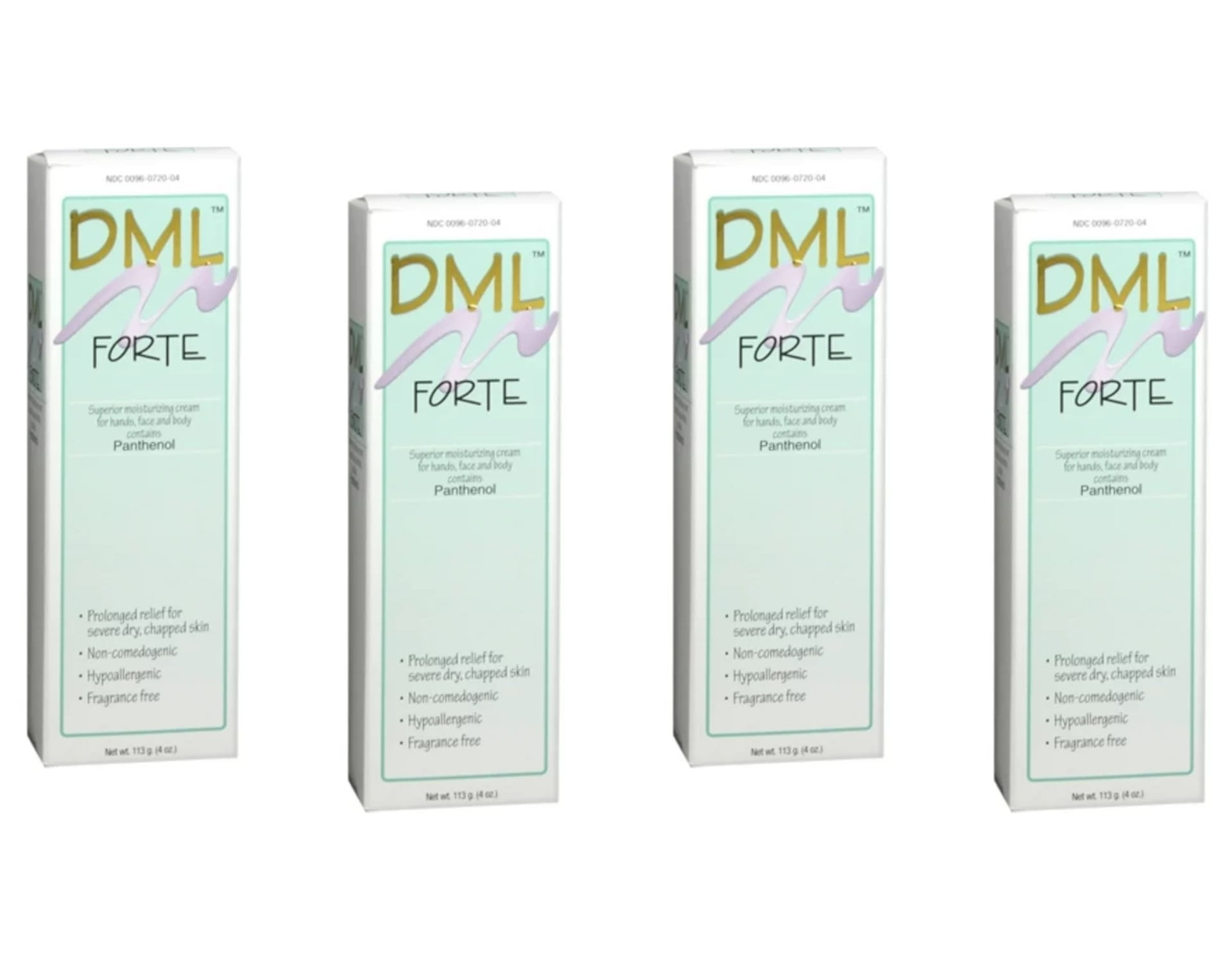 DML Forte Cream - 4 Pack, 4oz Each, Gentle Moisturizer for Face & Hand ...