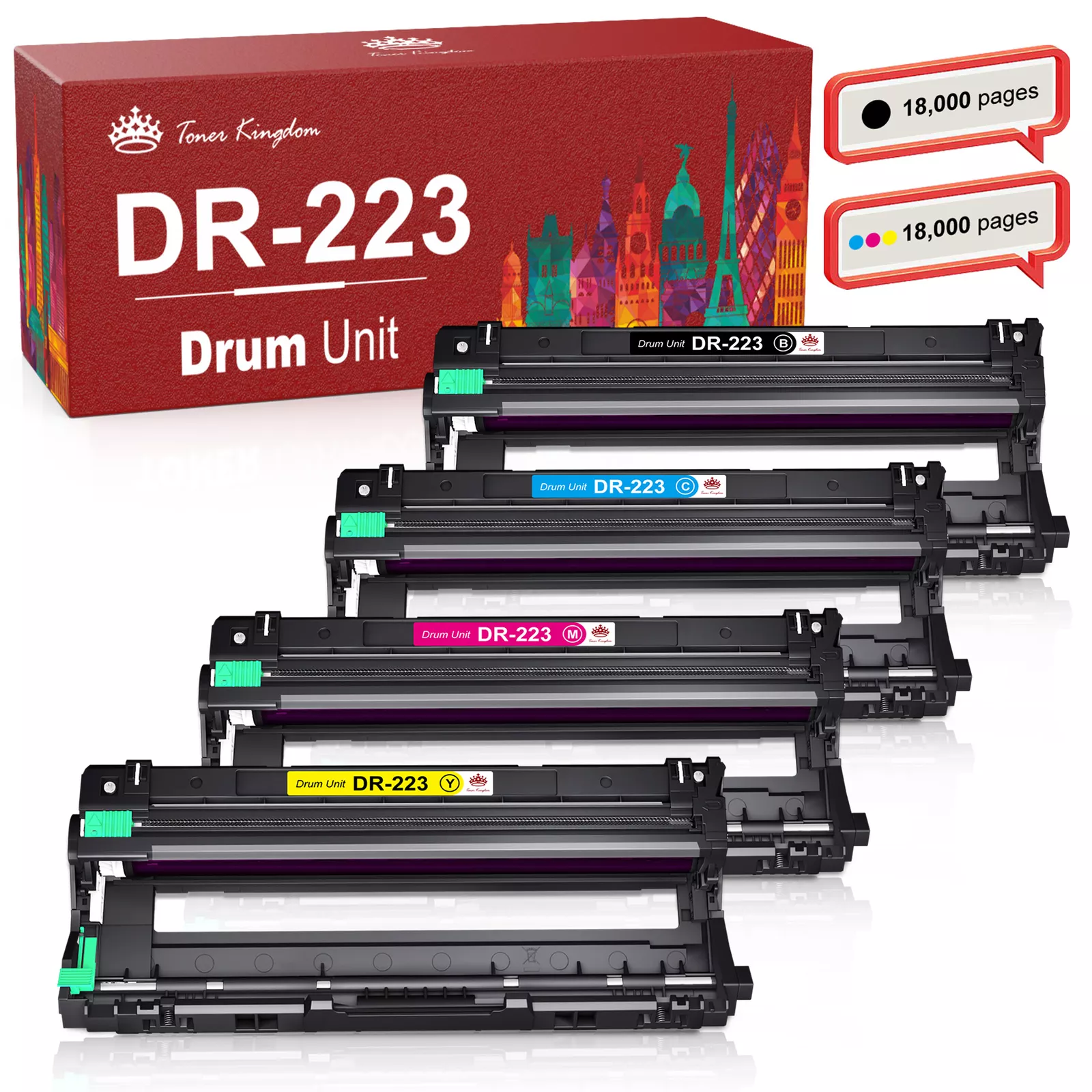 4 Pack DR223 Drum Unit compatible for Brother HL-L3270CDW L3290CDW MFC ...