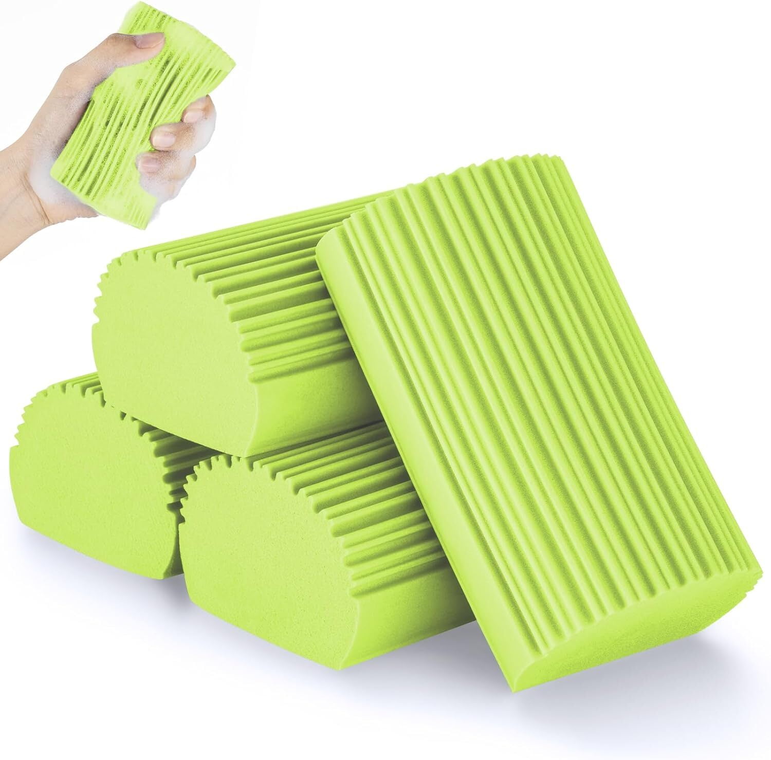 4 Pack Damp Clean Duster Sponge, Magic Reusable Cleaning Sponge for ...