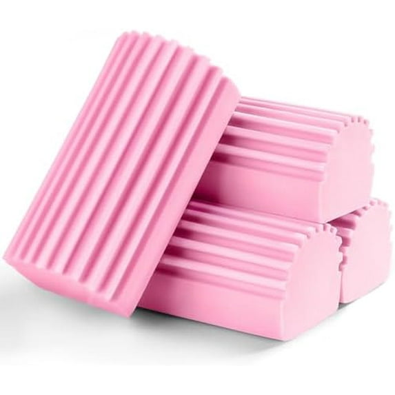 4-Pack Damp Clean Duster Sponge,Pink Damp Dusting Sponge,Duster ...