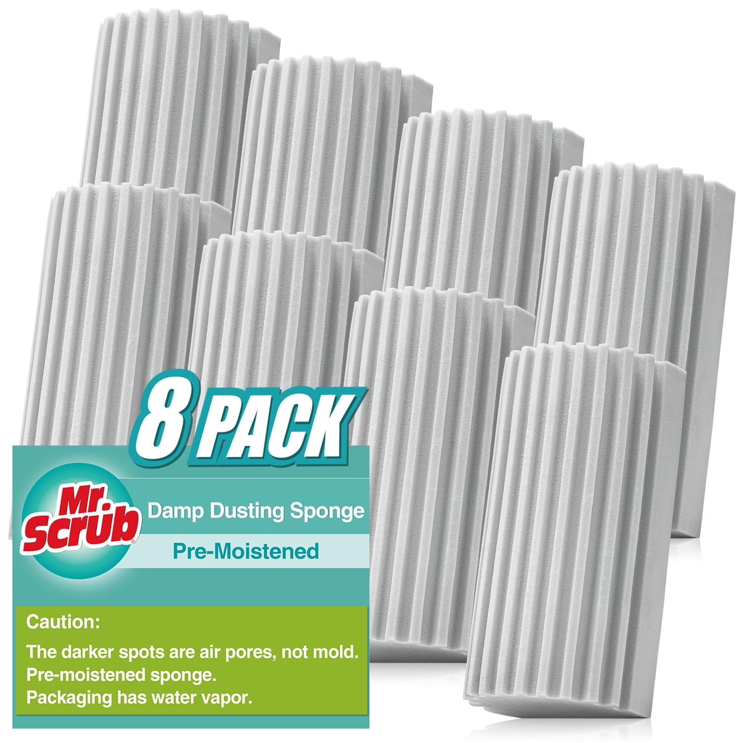 4 Pack Damp Dusting Sponge Duster, Grey Dust Cleaning Sponge, Reusable ...