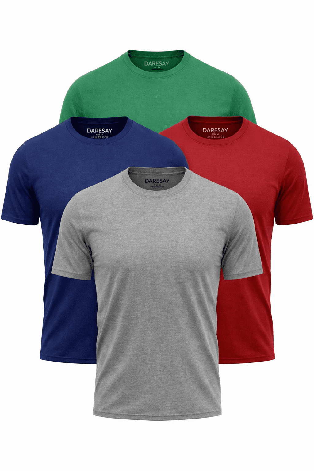 Daresay 4 Pack: Men's Dri Fit Athletic Tee, Moisture Wicking Gym Shirts ...