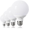 4 Pack Daylight LED Globe Light Bulbs for Bathroom, 120V 60 watt ...