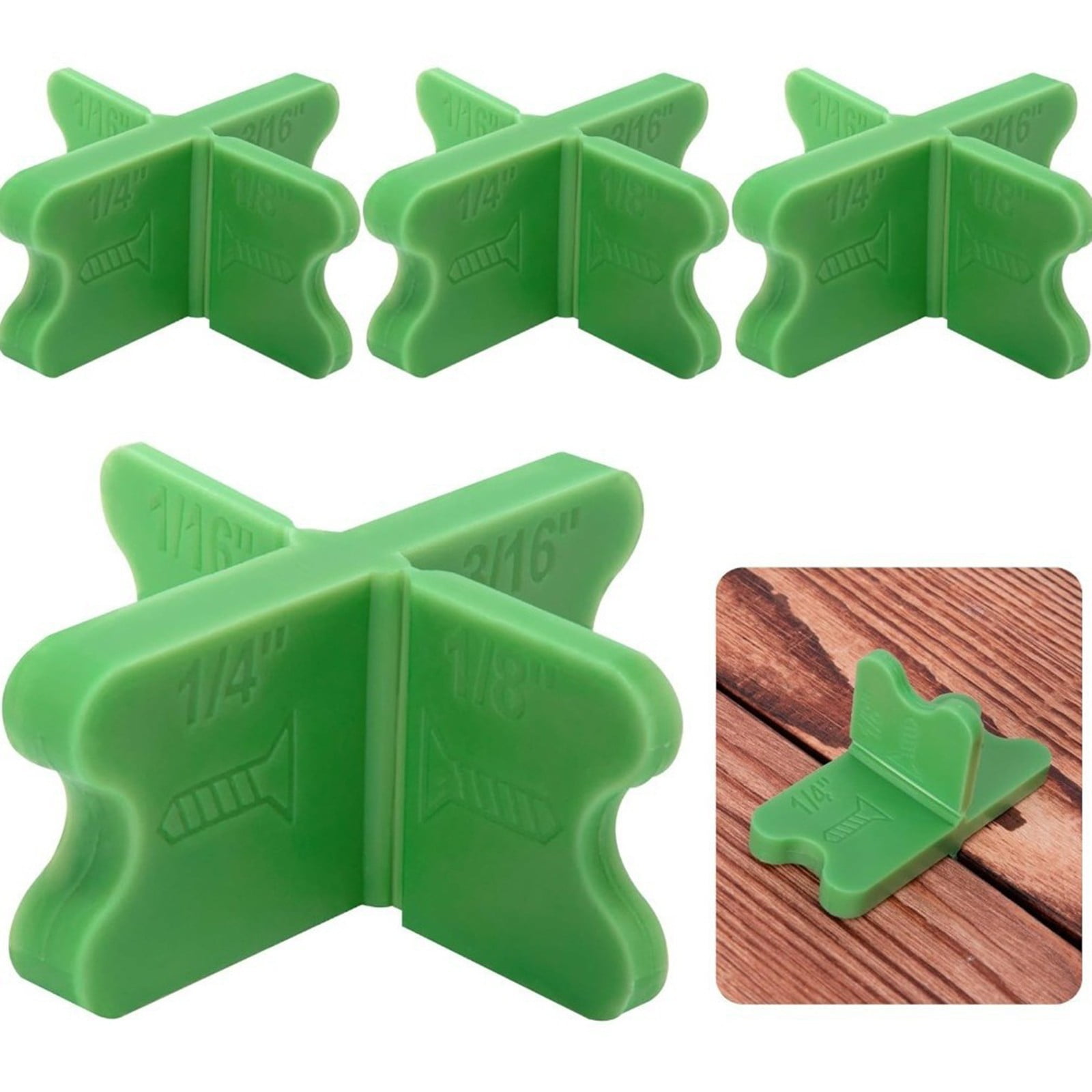 4 Pack Deck Board Spacers with 4 Thicknesses 1/16", 1/8", 3/16", 1/4 ...