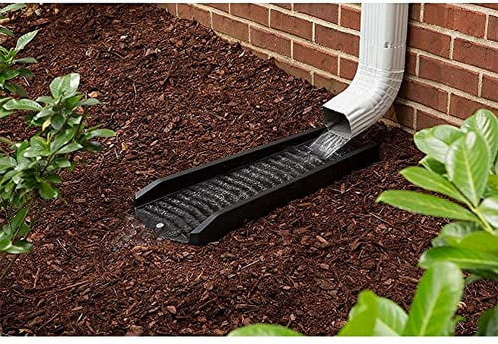 4-Pack Decorative Downspout Black Splash Block Rain Gutter Drain ...