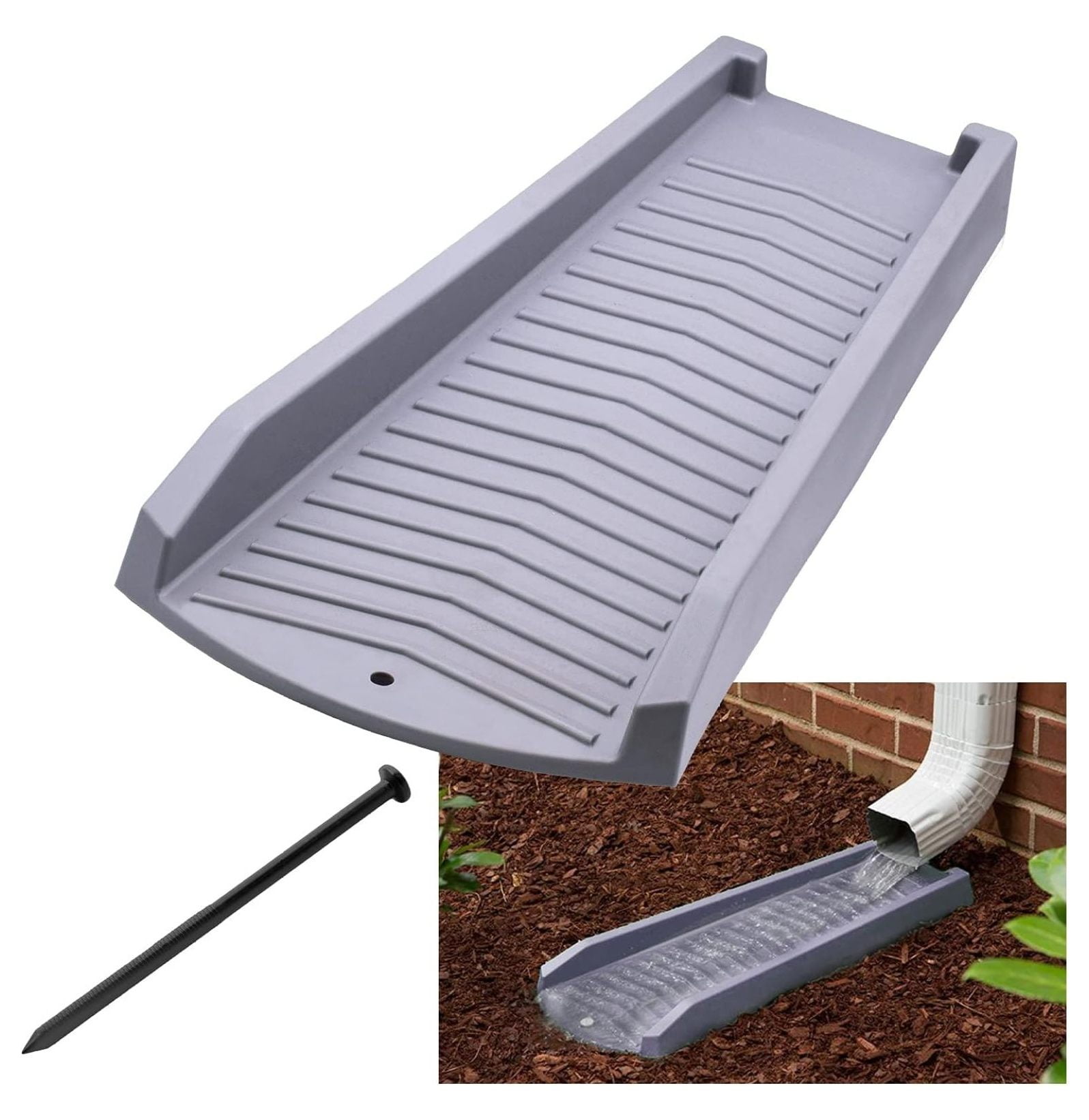 4-Pack Decorative Downspout Slate Block Rain Gutter Drain Extender ...