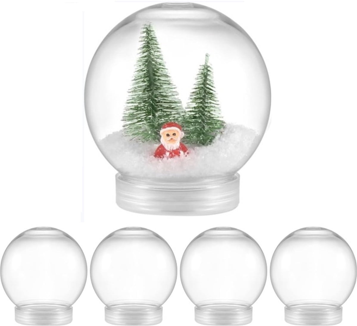 4 Pack Decorative Handicraft Snow Globe,Fillable Round Empty Ball ...