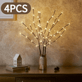 4 Pack Decorative LED Lighted Branch Lights Battery Operated Artificial ...