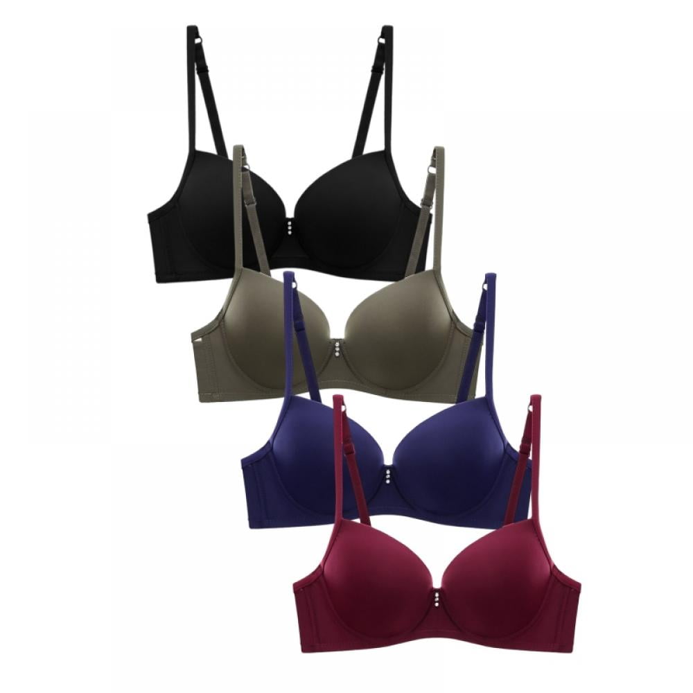 4 Pack Deep V Wireless Push Up Bra, Wirefree Push Up Bra, Bras for ...