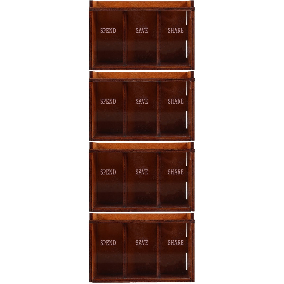 4 Pack Desktop Piggy Bank Jumbo Container for Change Storage Box ...