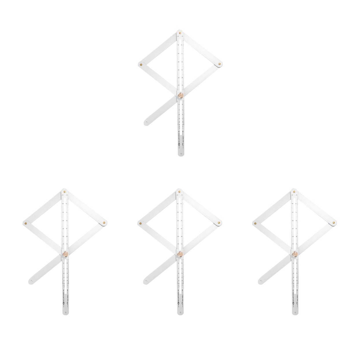 4 Pack Diagonal Ruler Metal Protractor Angle Finder for Woodworking ...