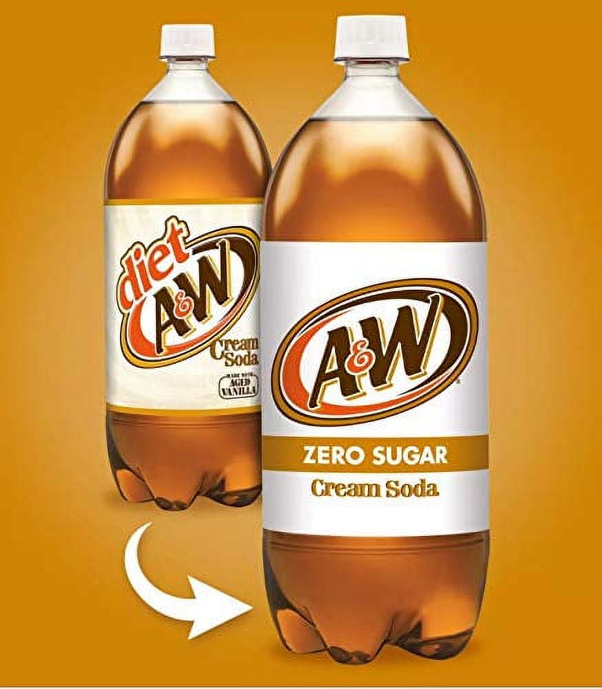 A&W Diet Cream Soda, Zero Sugar & Caffeine Free, 4 Pack - 2 Liters ...