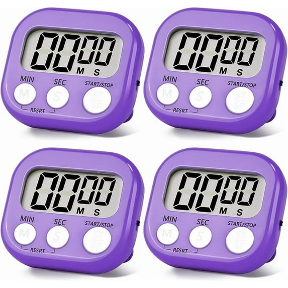 4 Pack Digital Kitchen Timer Magnetic Digital Timer with Big Display ...
