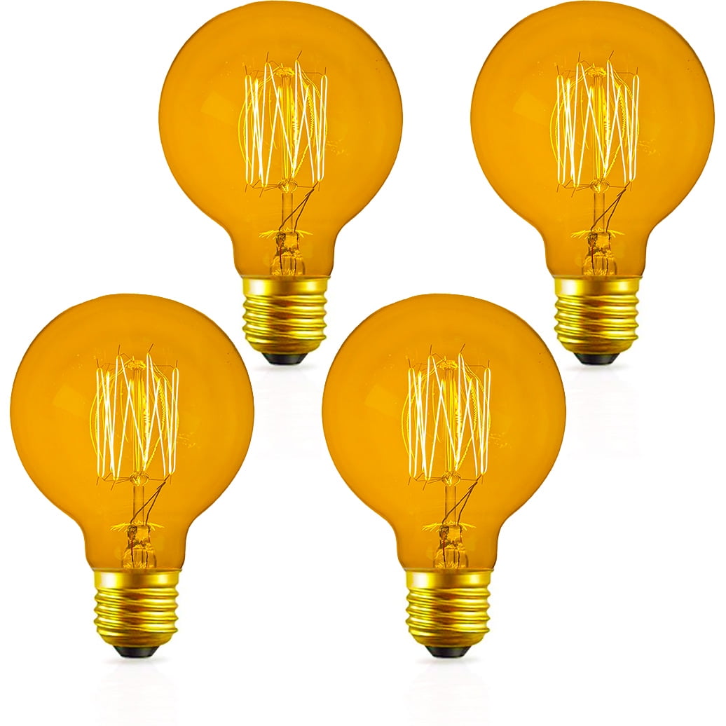 4 Pack of Dimmable G80 Vintage Edison Light Bulbs, 360 Degree Beam ...