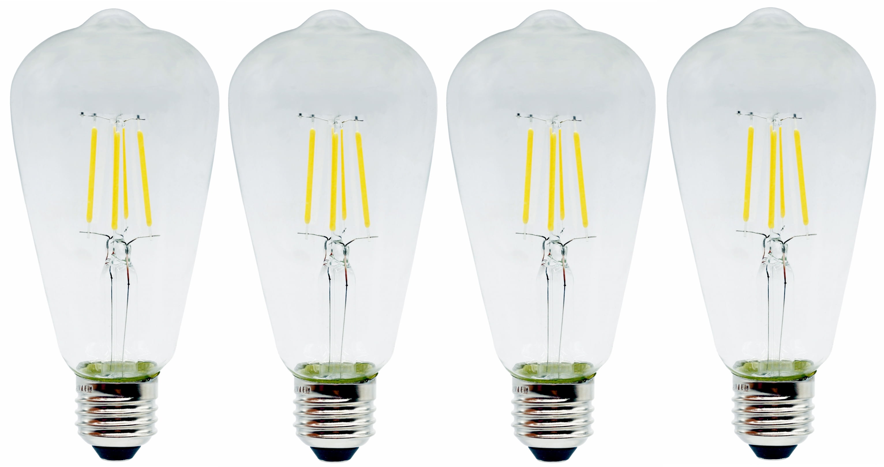 4-Pack Dimmable Vintage LED Edison Bulbs 60 Watt Equivalent, ST64 ...