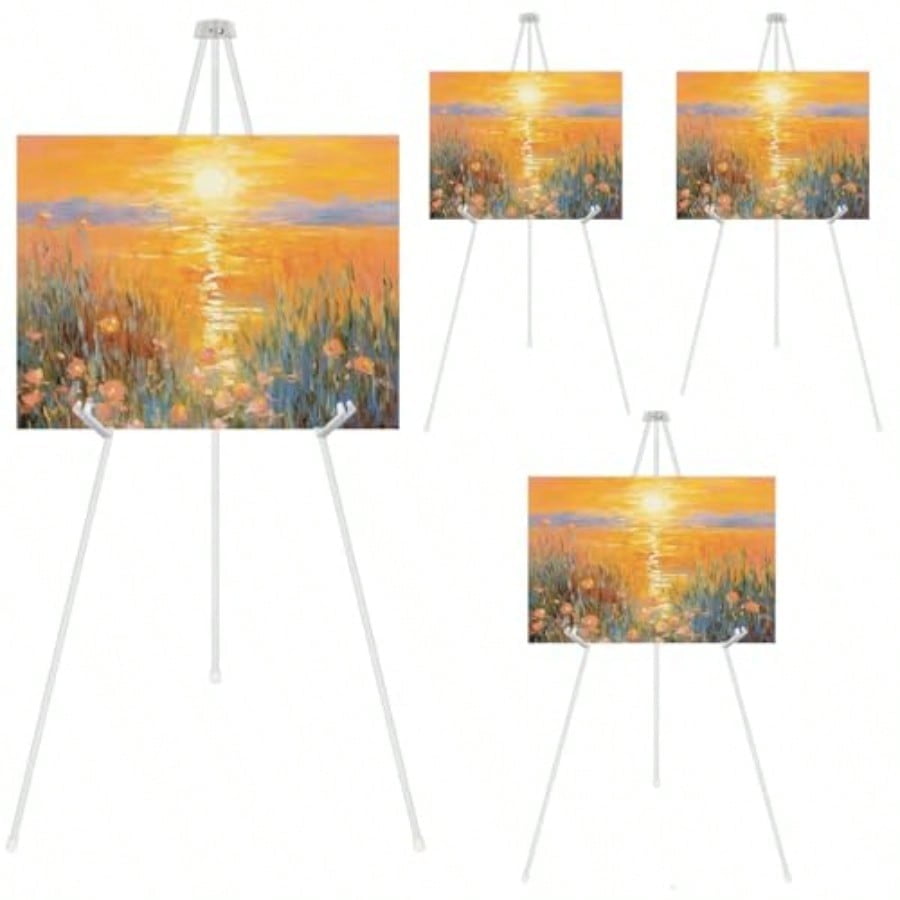 4 Pack Display Easel Stand 63 Inch Folding Easels for Display Portable ...